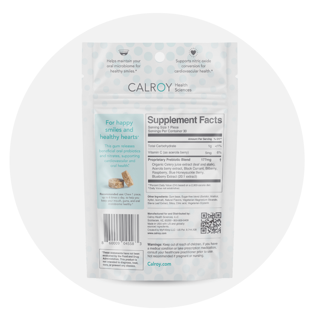 Oral Microbiome Gum-Based Dietary Supplement • Calroy Health Sciences